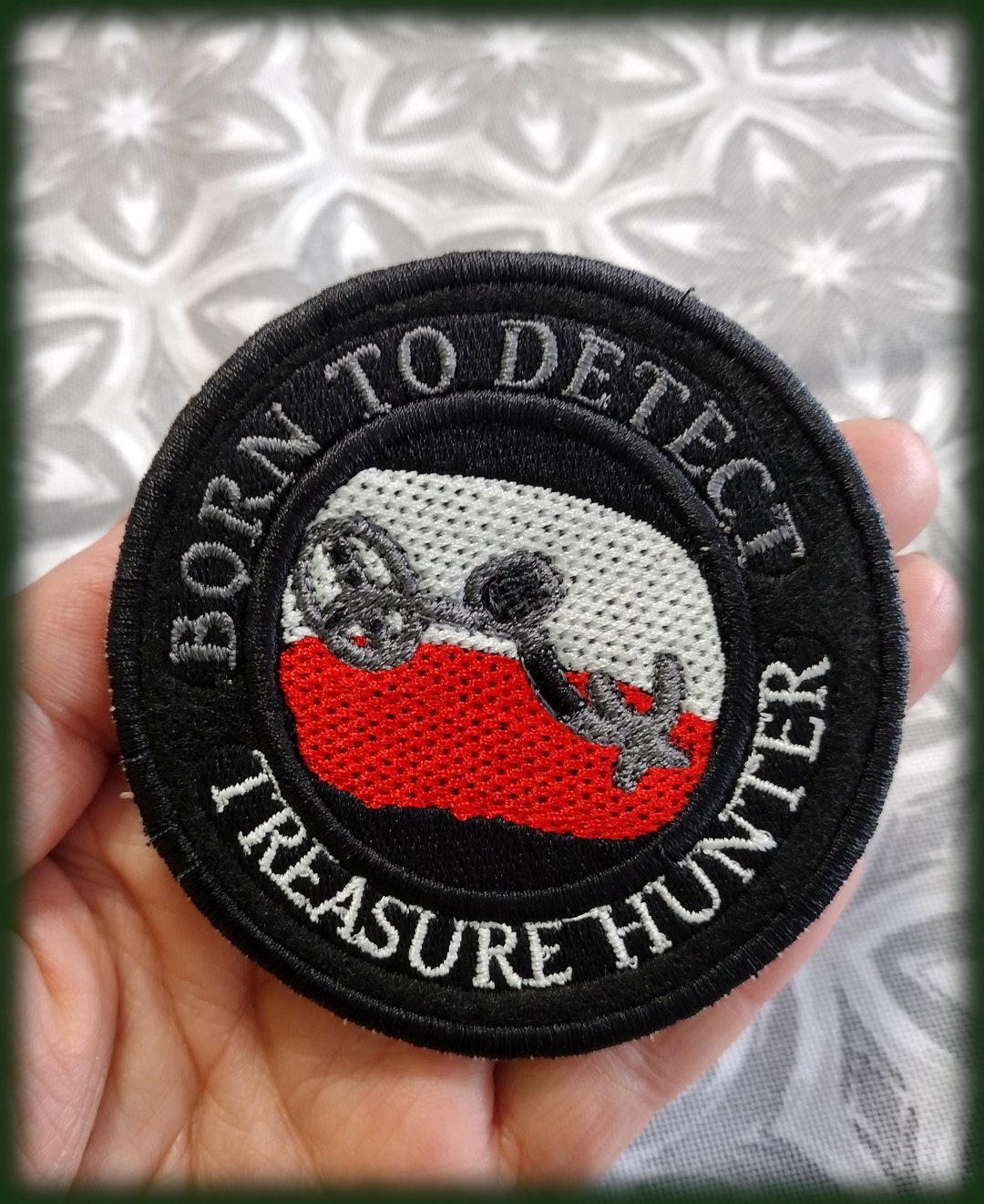 Born to Detect Treasure Hunter Detectorists Metal Detector Embroidered ...