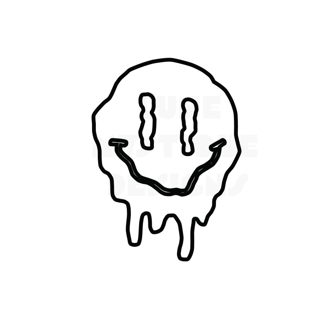 Dripping Smiley Face SVG, Outline, PNG Bundle, Cricut Ready - Etsy