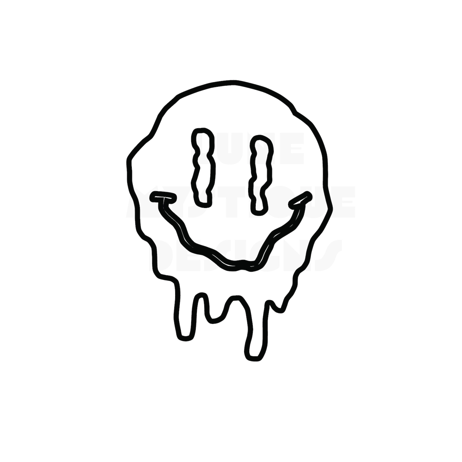 Dripping Smiley Face SVG, Outline, PNG Bundle, Cricut Ready - Etsy