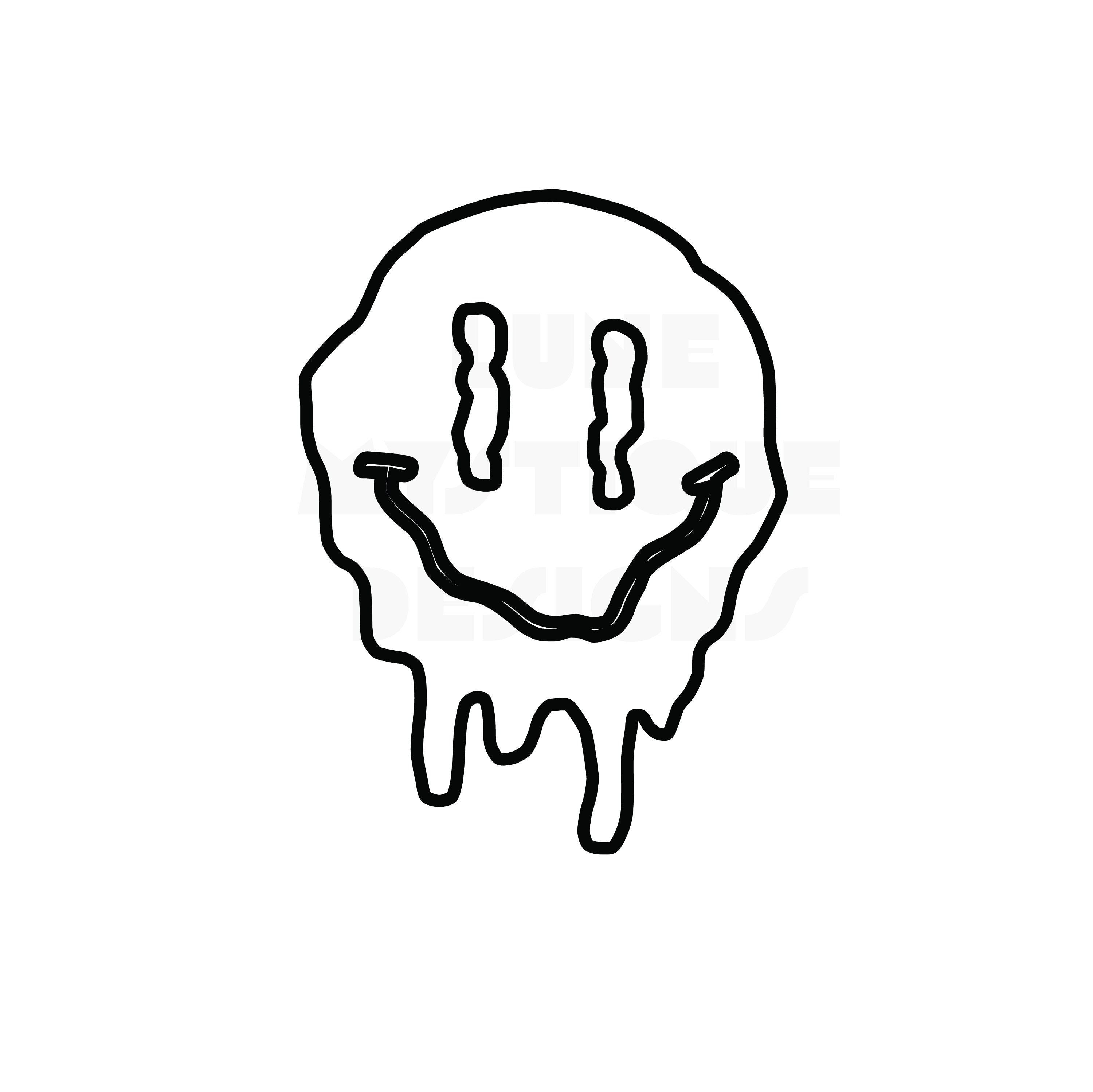 Dripping Smiley Face SVG, Outline, PNG Bundle, Cricut Ready - Etsy Canada