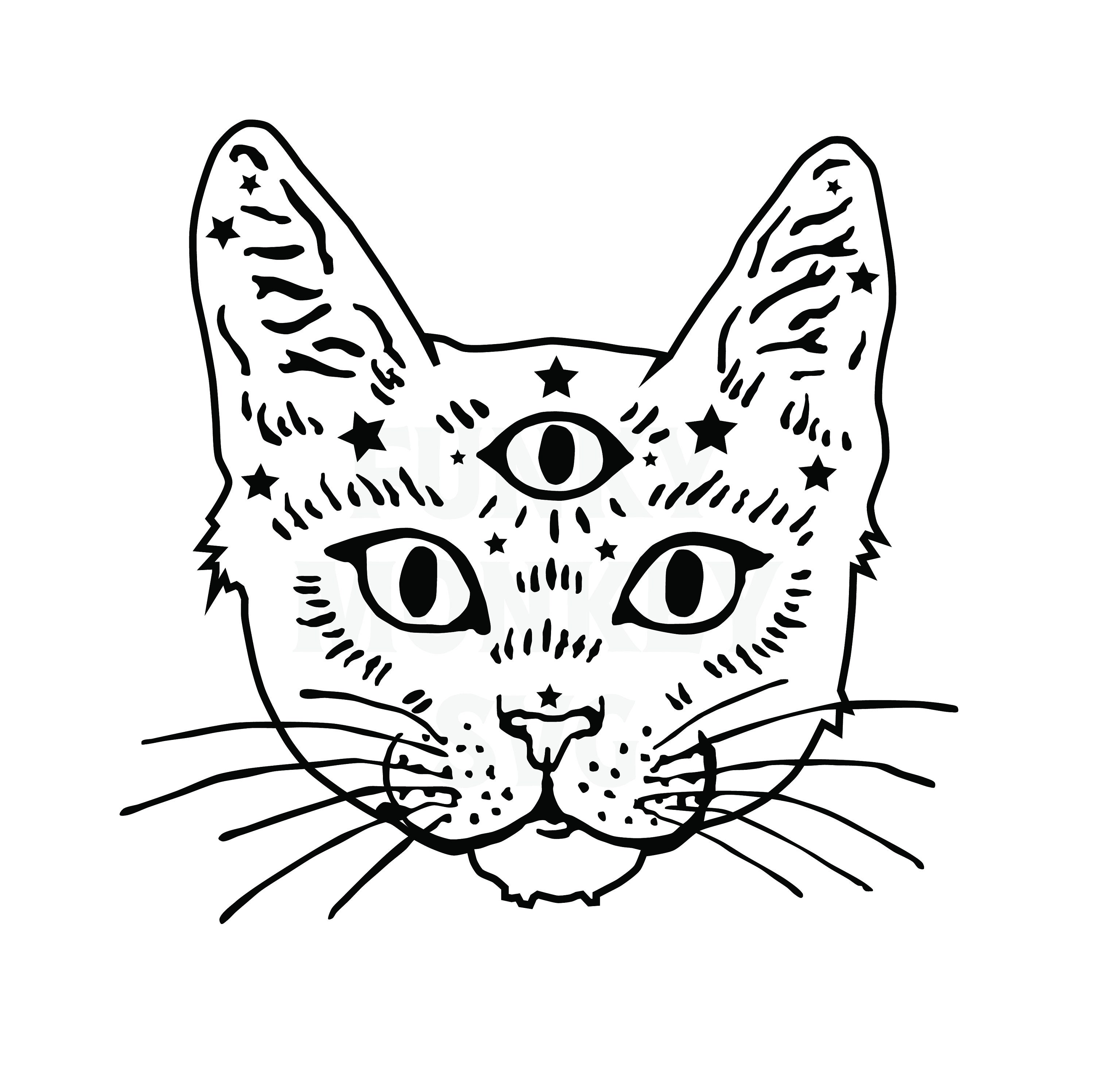 Three Eye, Magic Cat Clip Art, Layered SVG, PNG Bundle, Cricut Ready - Etsy