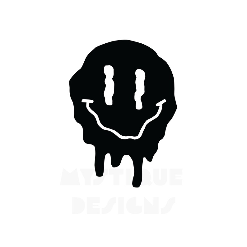 Dripping Smiley Face SVG, PNG Bundle, Cricut Ready - Etsy