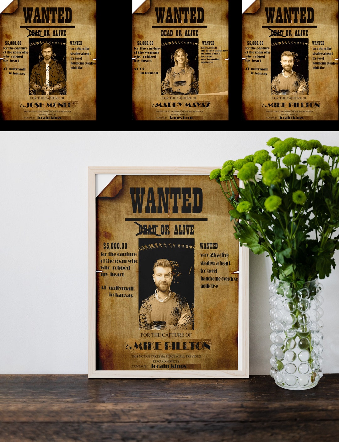 Customized Wanted Poster of Your Partner/friend long Distance ...