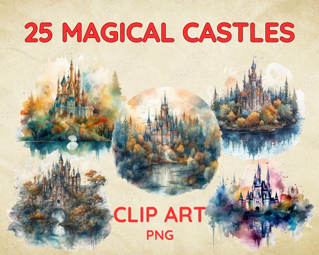 Magical Castles Clip Art Bundle, Mystical Castle Clipart, Fantasy Set ...