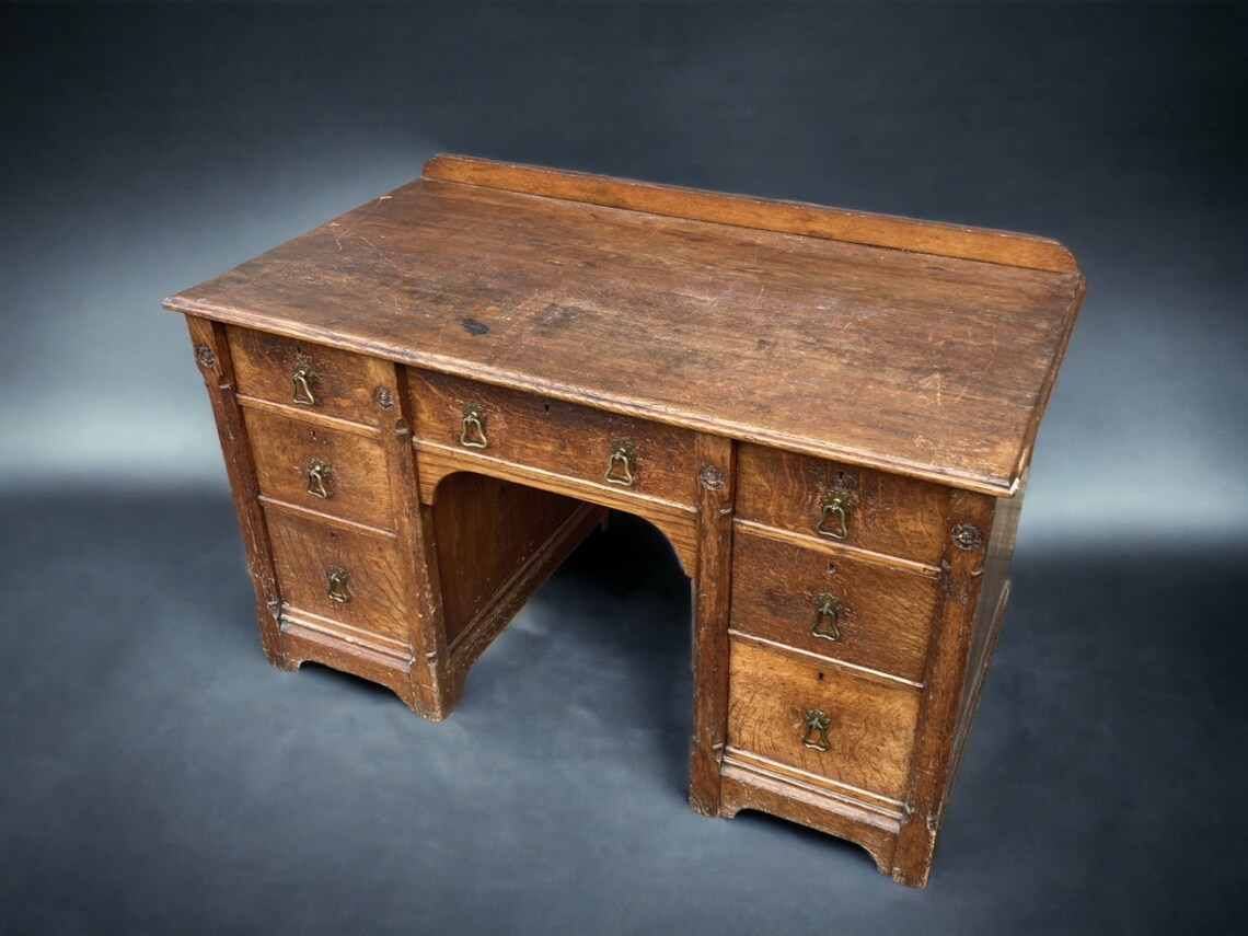 AWN Pugin Kneehole Desk -new Palace Westminster Design C1870 Gillows - Etsy
