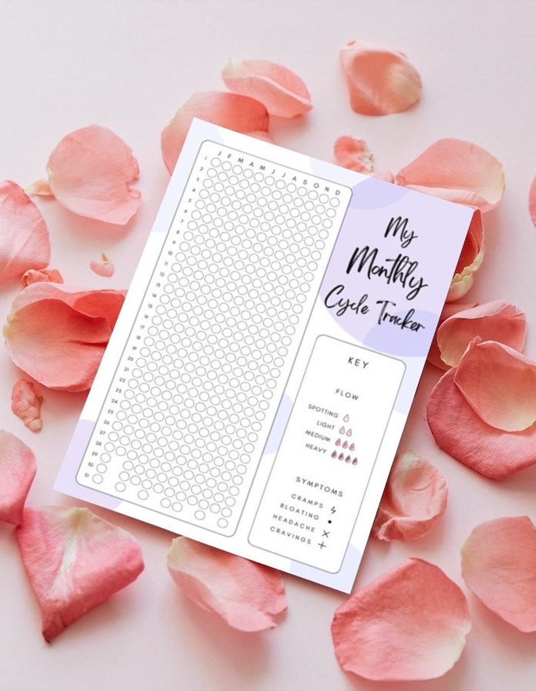 My Monthly Cycle Tracker Printable - Etsy