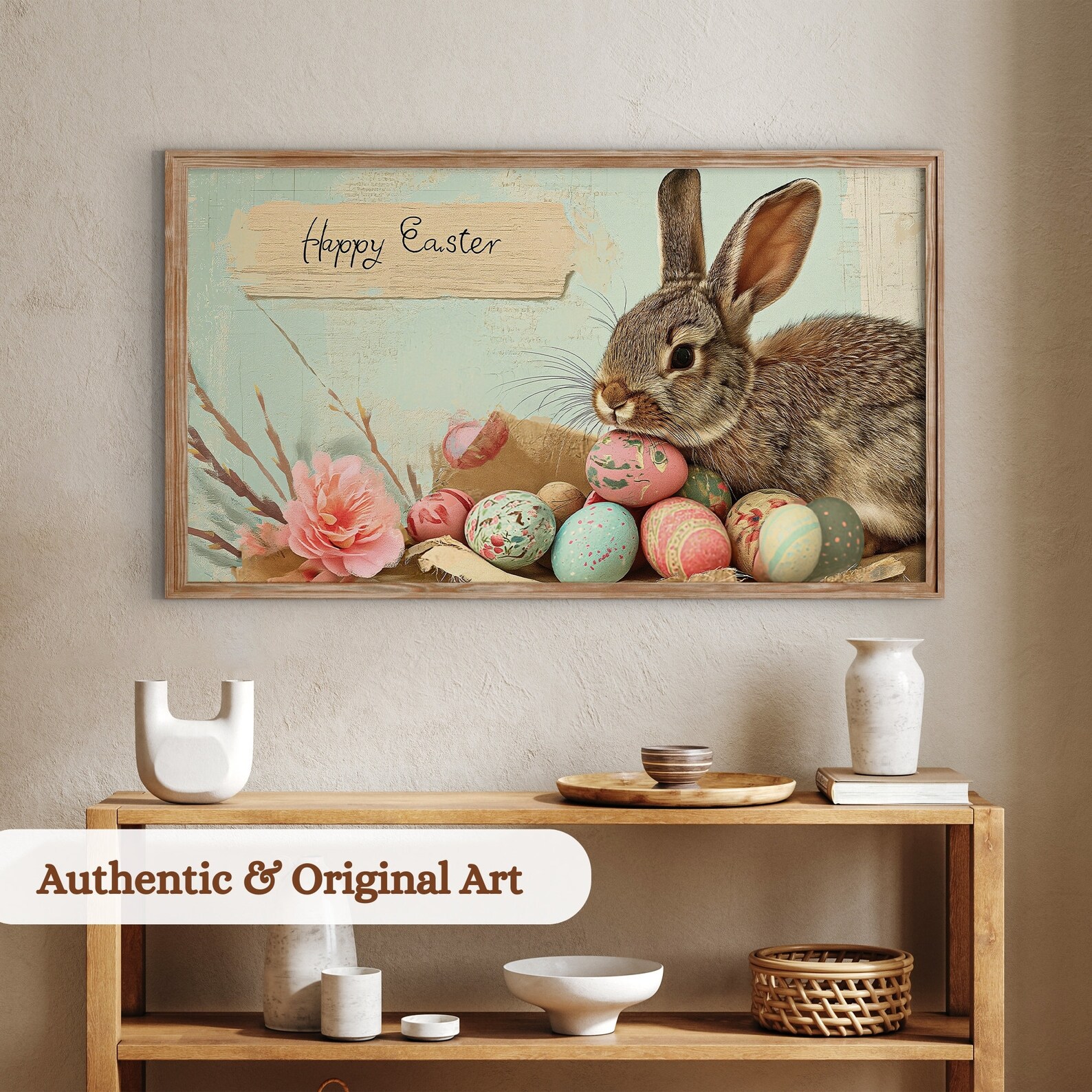 Easter Samsung Frame TV Art, Easter Bunny and Eggs Oil Painting ...