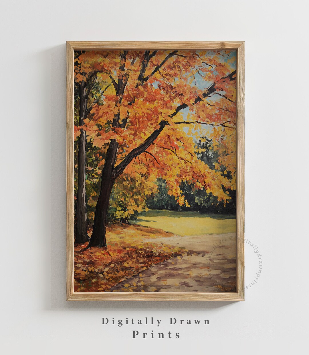 Vintage Autumn Landscape Field Printable Wall Art, Antique Fall Print ...