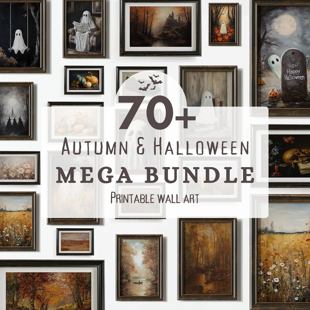 70+ Autumn and Halloween Printable Wall Art Mega Bundle, Fall Wall Art ...