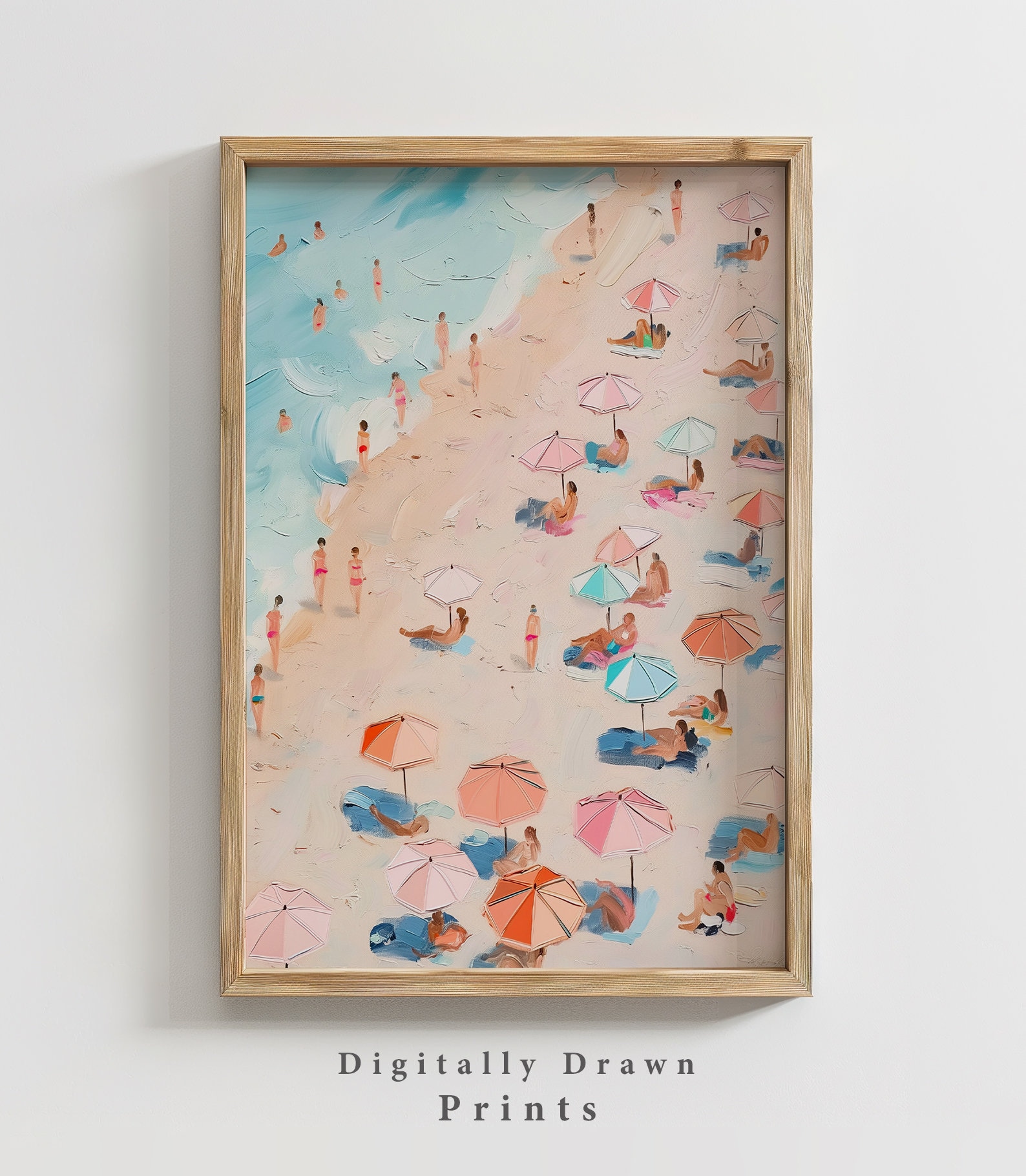 Summer Coastal Landscape Printable Wall Art, Abstract Summer Print ...