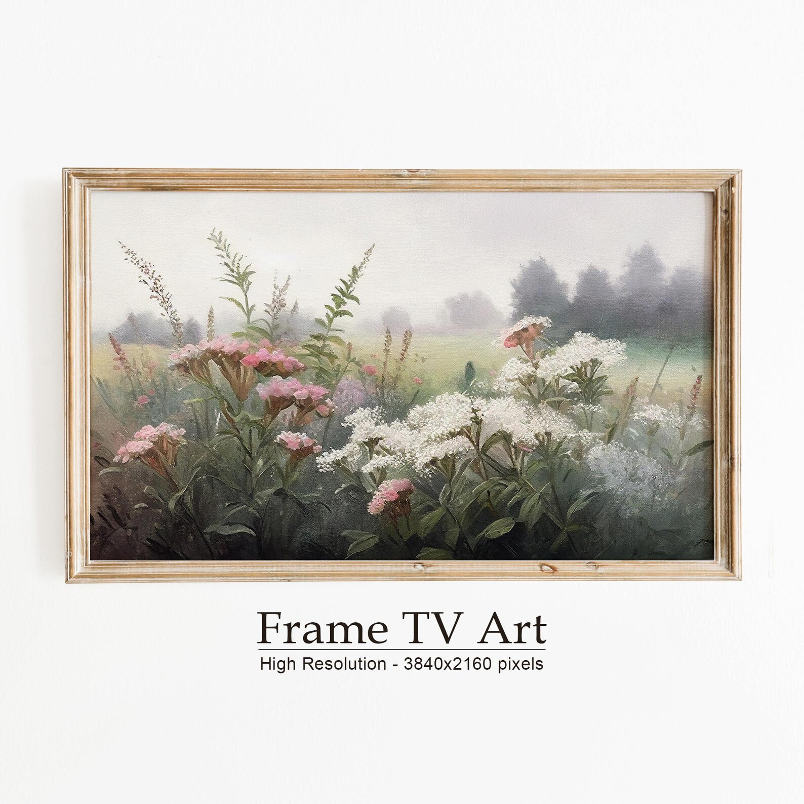 Samsung Frame TV Art Spring Pink Wildflower Field Flower - Etsy