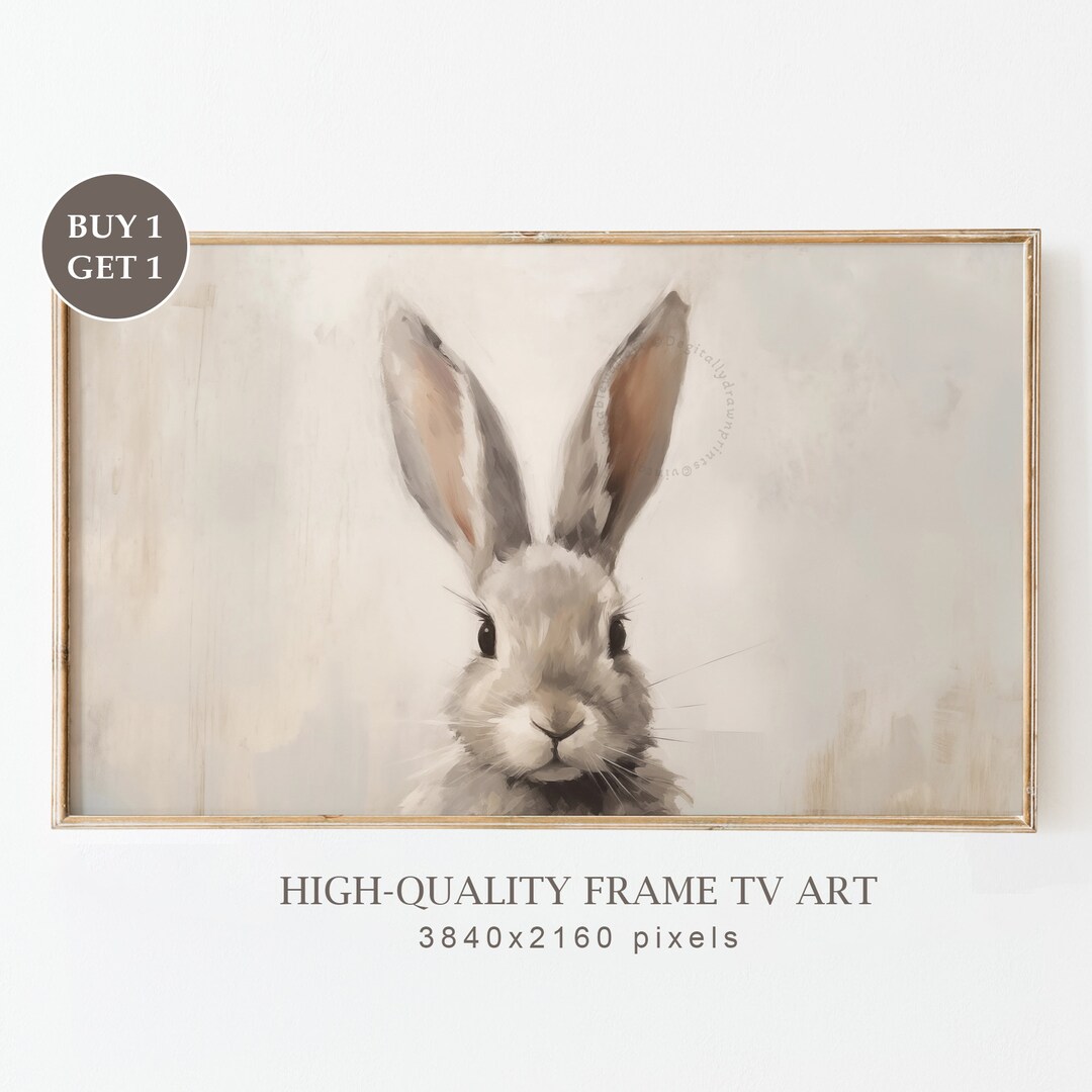 Easter Frame TV Art, Vintage Easter Bunny Frame TV Art, Spring Rabbit ...