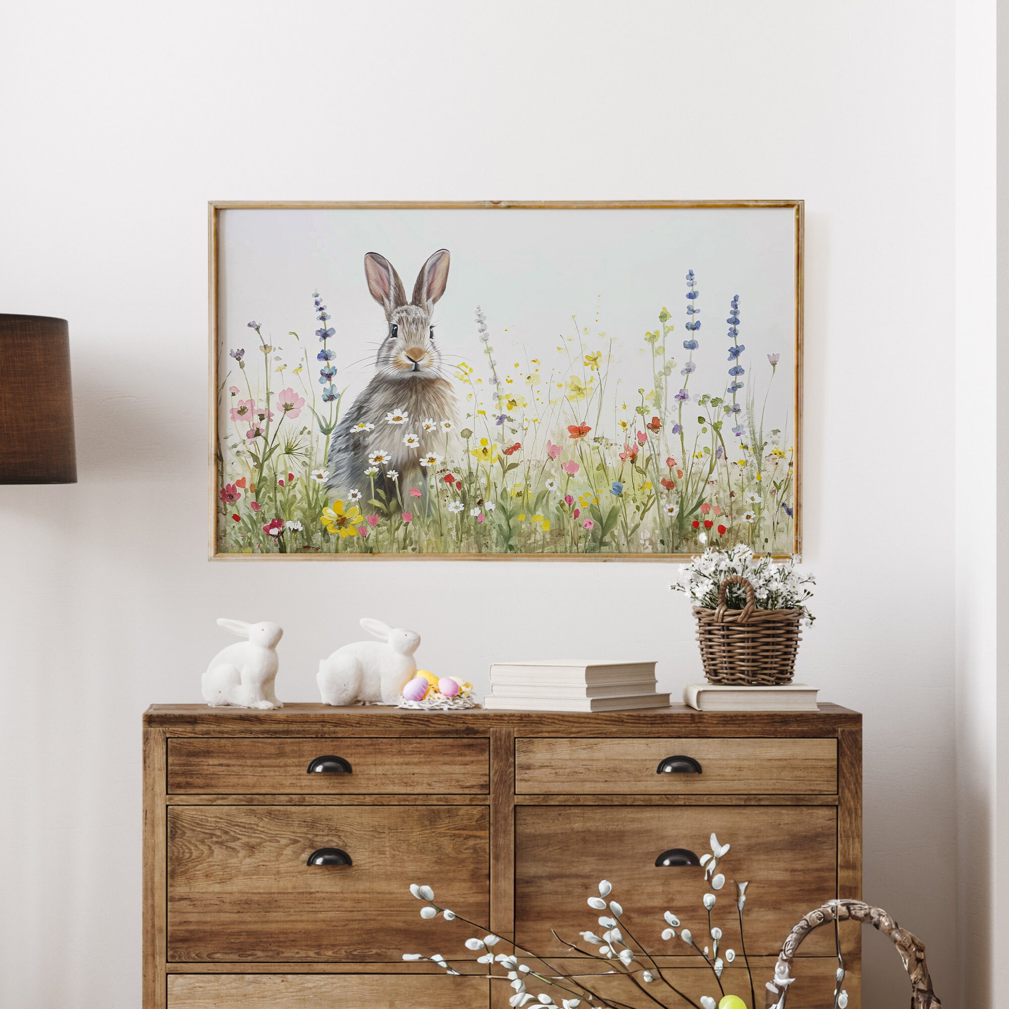 Easter Bunny Samsung Frame TV Art, Spring Bunny Rabbit TV Art, Easter ...