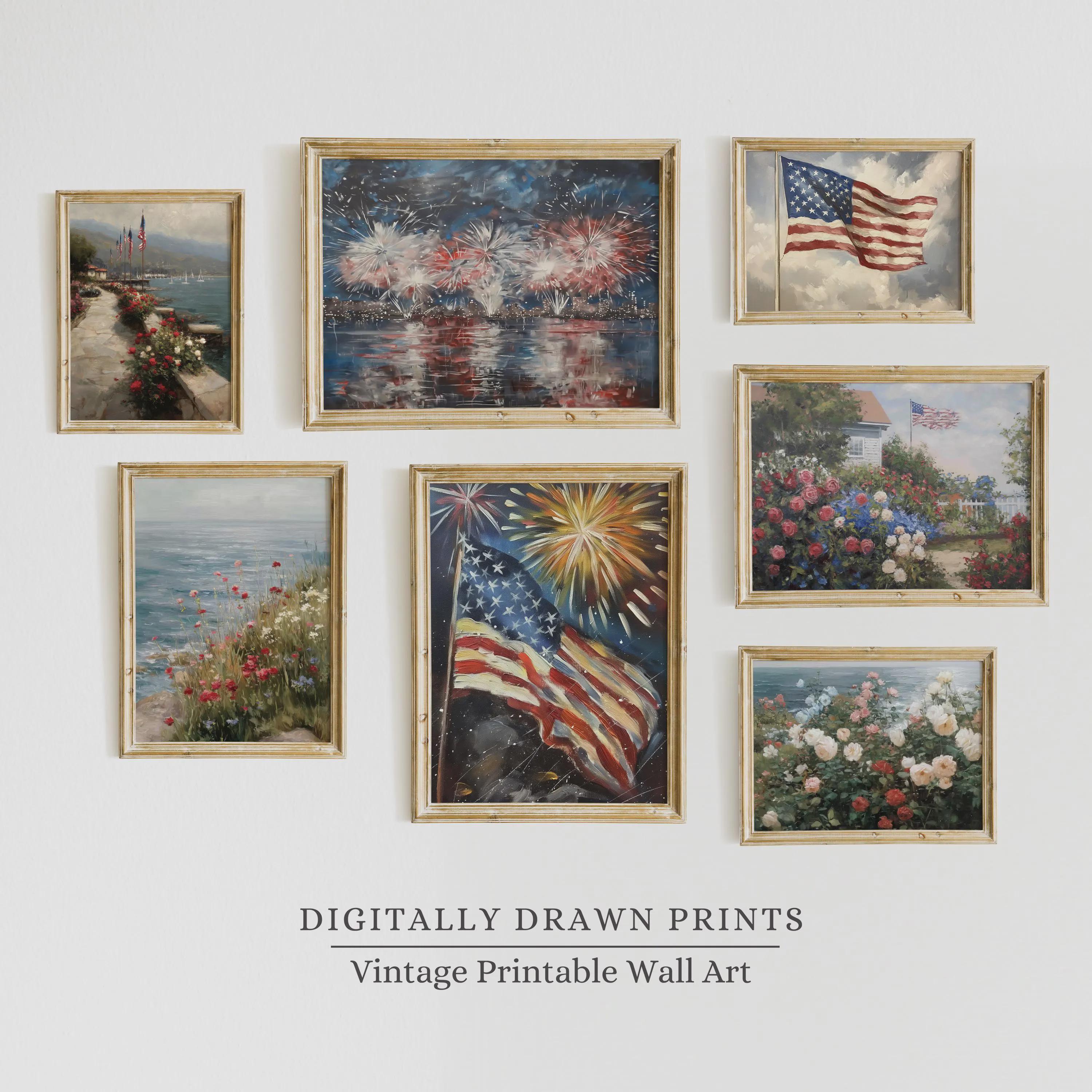 50+ Independence Day Printable Wall Art Bundle, 4th of July Vintage ...