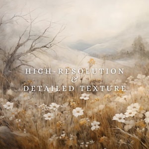 Moody Early Spring Frame TV Art, Muted Spring Wildflower Field Oil ...