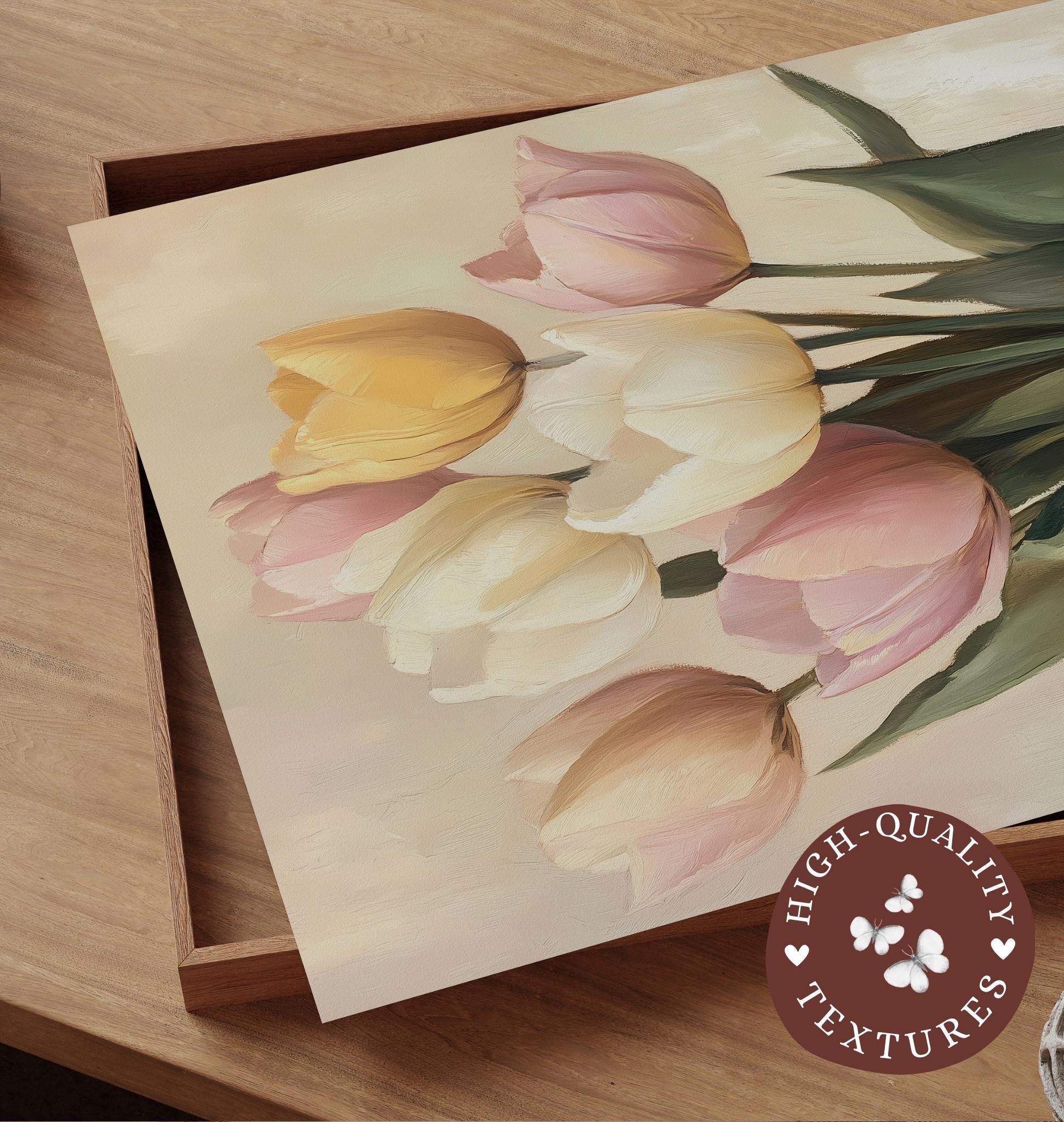 Vintage Spring Printable Wall Art, Muted Farmhouse Tulips Print ...
