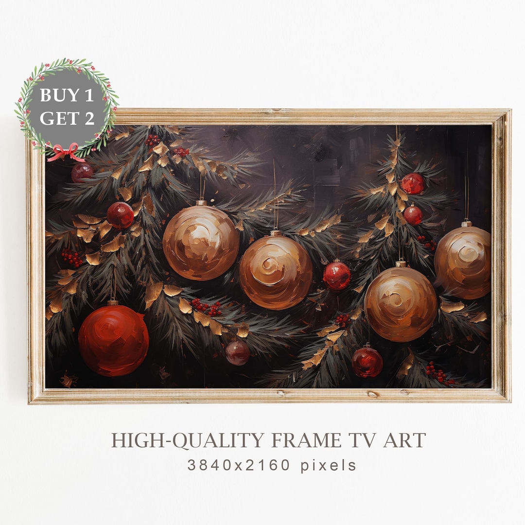 Christmas Art for the Frame TV, Christmas Ornaments and Garland TV ...