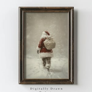 Vintage Christmas Wall Art Set of 6, Neutral Farmhouse Christmas Decor, Rustic Holiday Prints ...