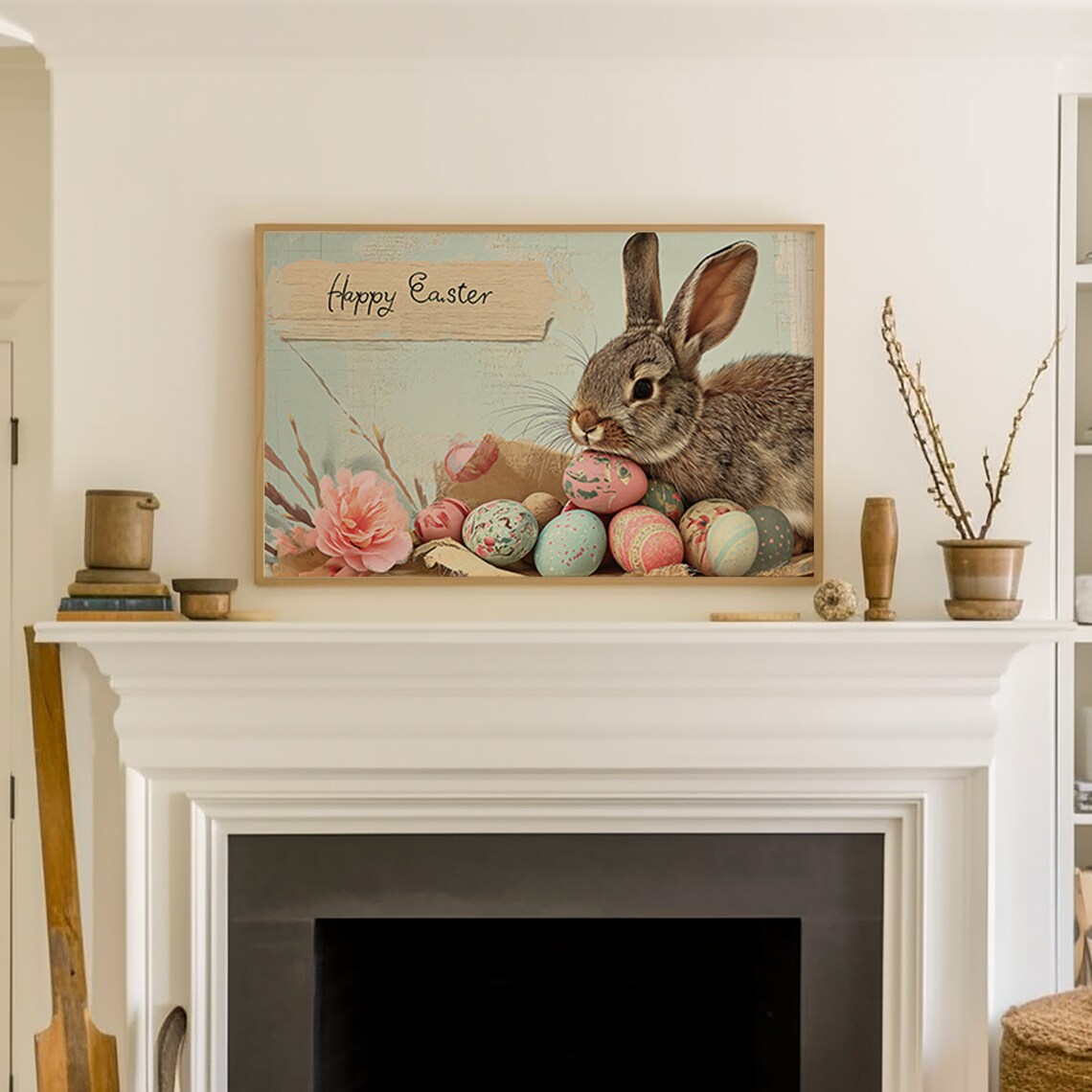 Easter Samsung Frame TV Art, Easter Bunny and Eggs Oil Painting ...