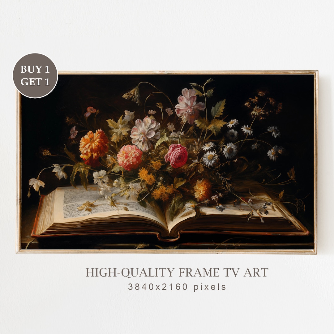 Dark Academia Frame TV Art, Book Art for Samsung Frame TV Art, Moody ...