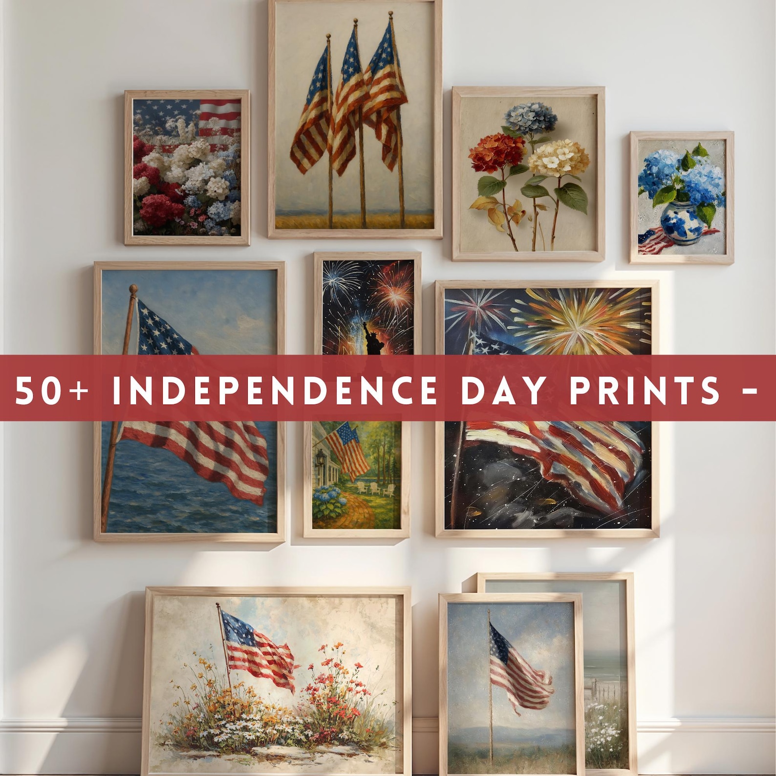 50+ Independence Day Printable Wall Art Bundle, 4th of July Vintage ...