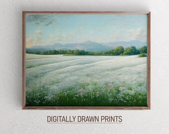 Spring Country Oil Painting Vintage Stream Landscape Print - Etsy