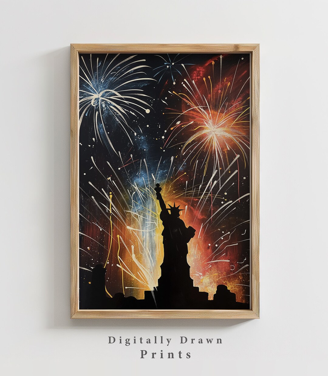 4th of July Printable Wall Art, Statue of Liberty Cottagecore Print ...