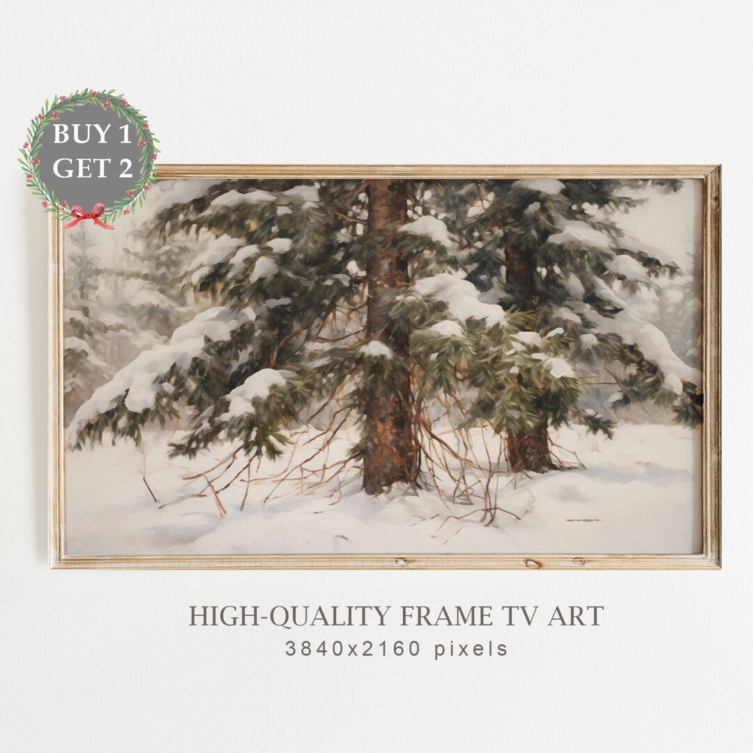Christmas Frame TV Art, Winter Samsung Frame TV Art Farmhouse Christmas ...
