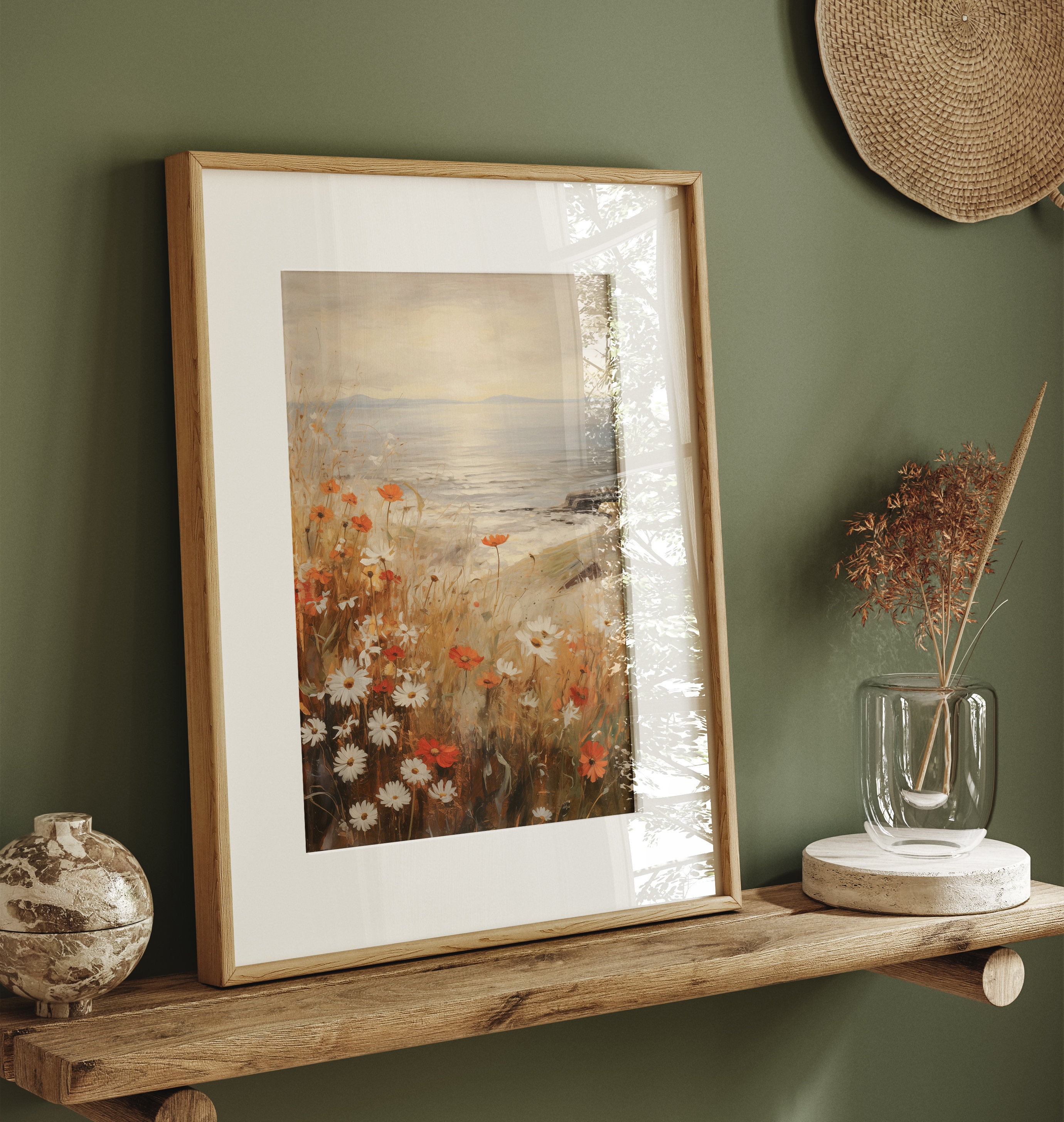 Printable Coastal Wildflowers Farmhouse Art | Cottagecore Beach Floral ...