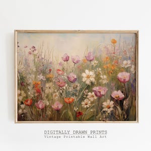 Neutral Easter Printable Gallery Wall Art Set, Vintage Spring Landscape ...