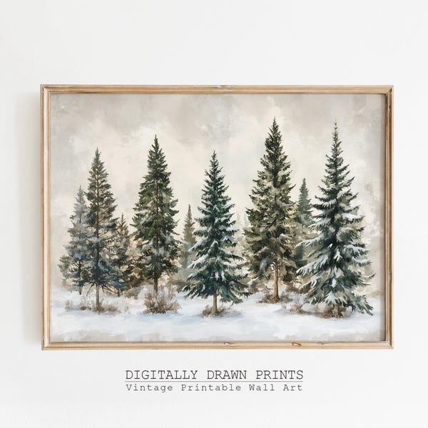 Winter Tree Print - Etsy