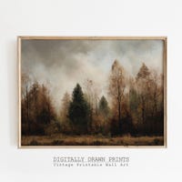 Moody Autumn Landscape Print - PRINTABLE DIGITAL DOWNLOAD - Vintage ...