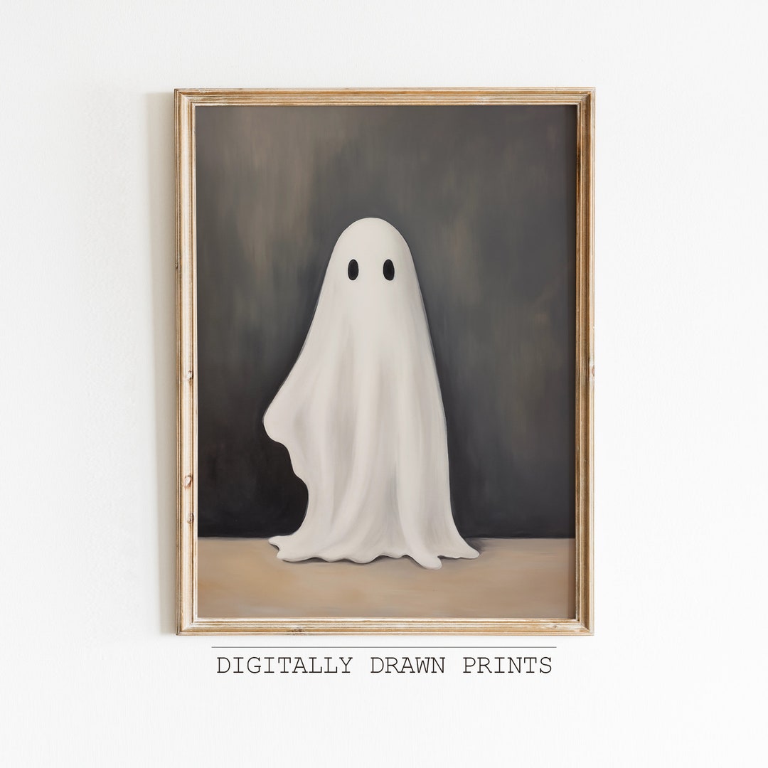 Vintage Ghost Print, Spooky Printable Wall Art, Halloween Print, Dark ...