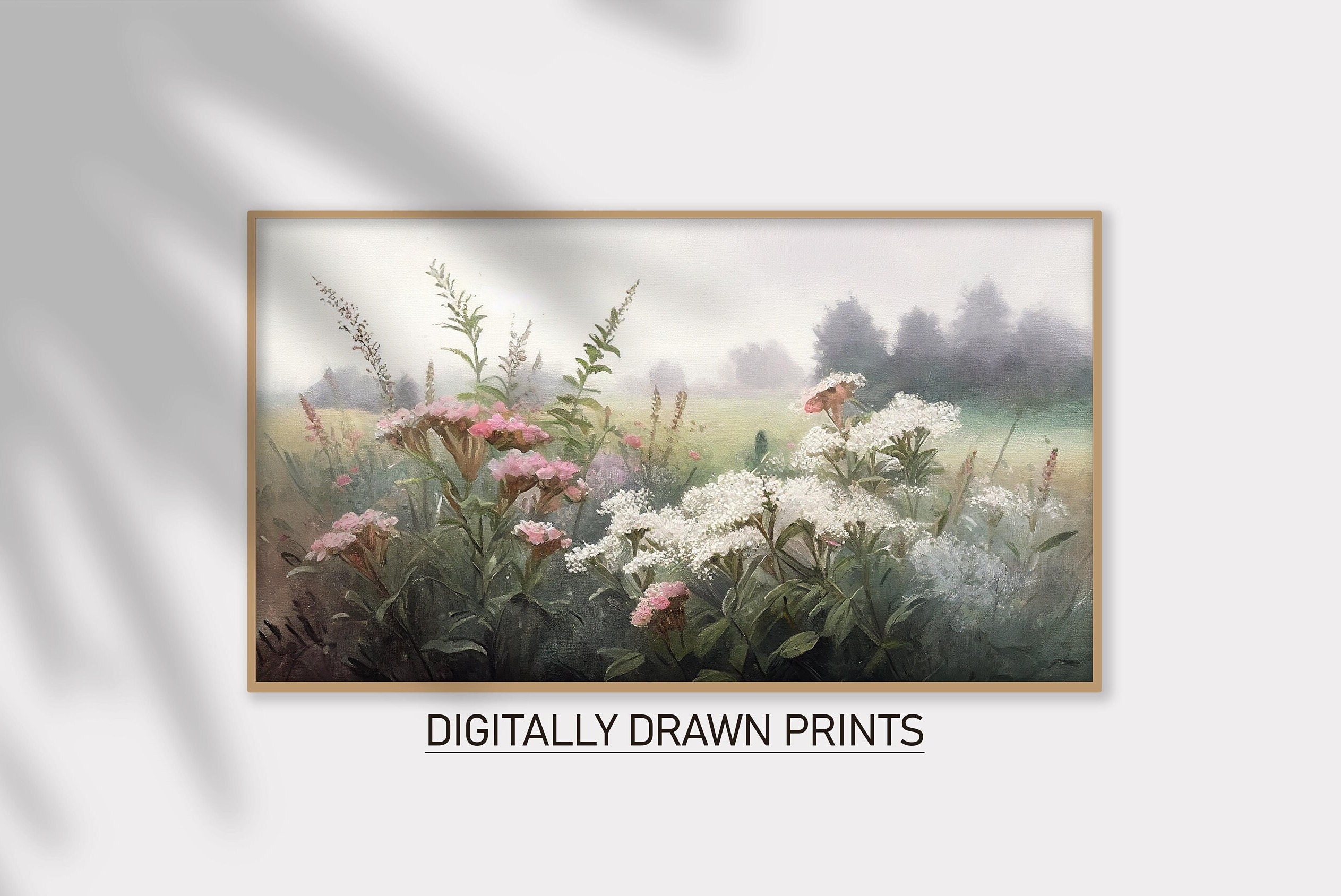 Samsung Frame TV Art Spring Pink Wildflower Field Flower - Etsy