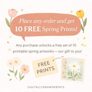 Printable Neutral Spring Prints, Gallery Set of 6 Spring Wall Art ...