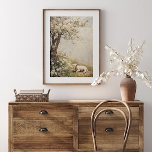 Vintage Spring Landscape Printable Wall Art, Muted Farmhouse Print ...