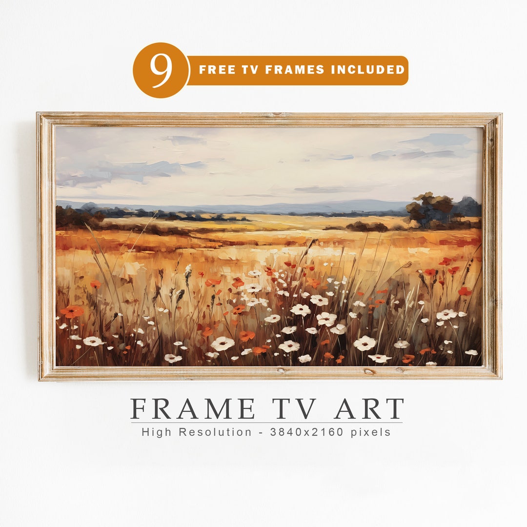 Autumn Wild Flowers Field Frame TV Art, Fall Art for TV, Wildflower Art ...
