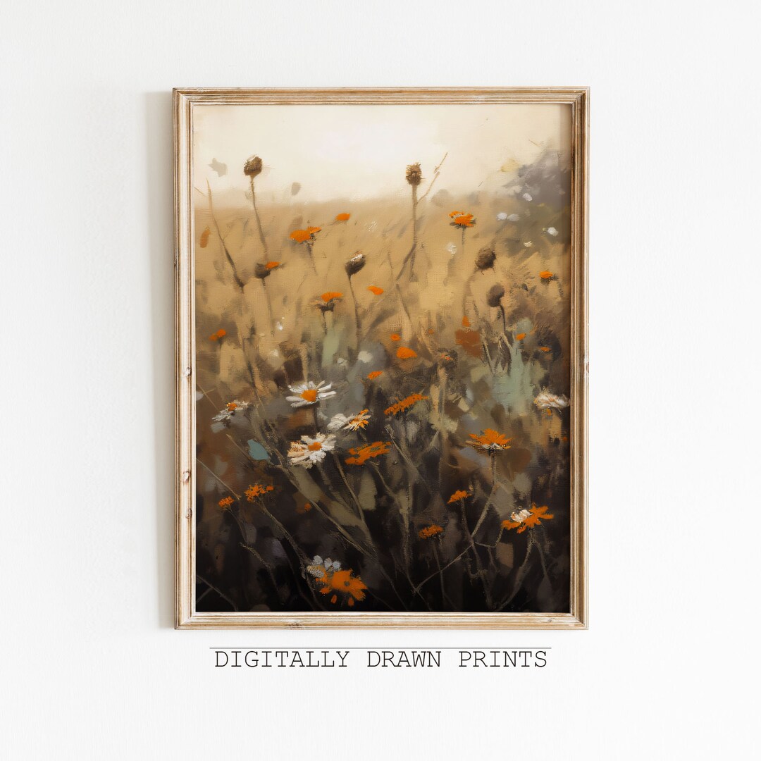 Autumn Wildflower Print, Fall Wall Art, Autumn Vintage Decor, Esthetic ...