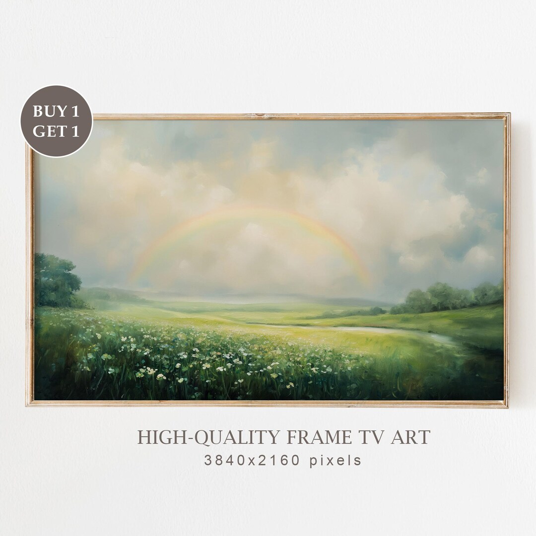 St. Patrick’s Day Frame TV Art, Irish Landscape Oil Painting, Muted ...