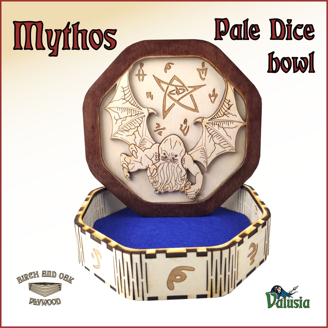 Mythos Dice Bowl - Painted Wooden Dice Tray With Lovecraftian Themes - Etsy
