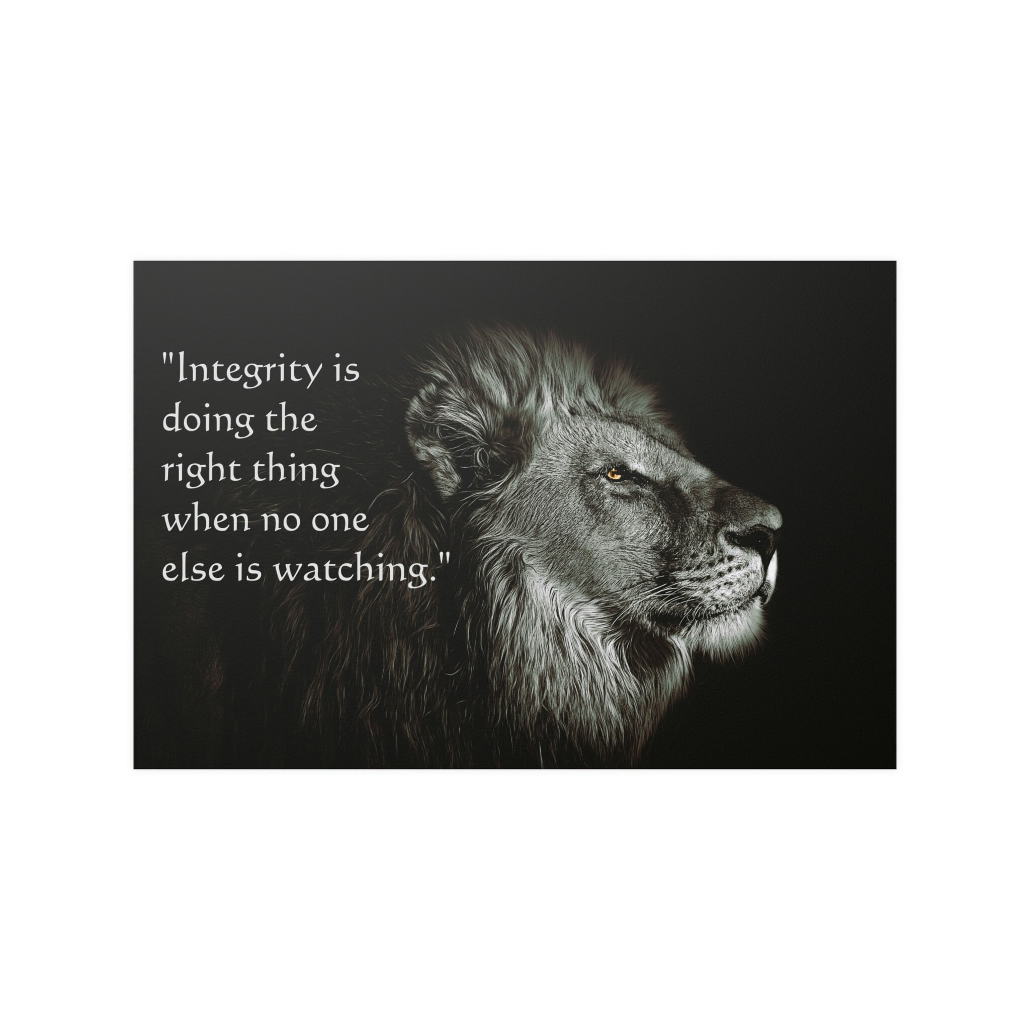 Integrity Satin Poster, Lion, Inspiration, Motivation, Inspirational ...