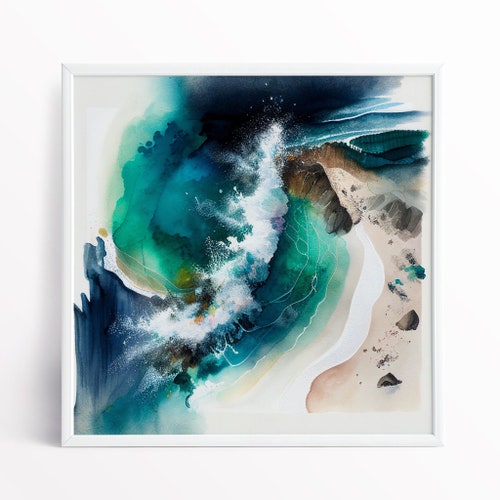 Cornwall Beach Abstract Landscape Seascape Print of the - Etsy