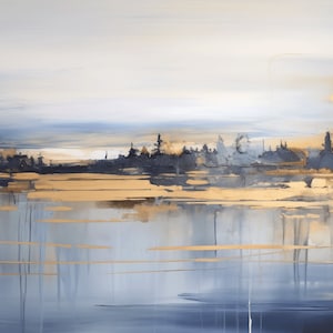 Lake District Abstract Landscape Panoramic Painting Large - Etsy