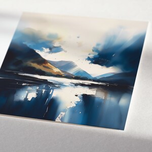 Lake District Abstract Landscape Watercolour Painting Large Wall Art ...