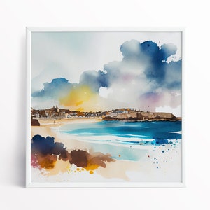 St Ives Abstract Landscape Watercolour Painting of St Ives in - Etsy UK