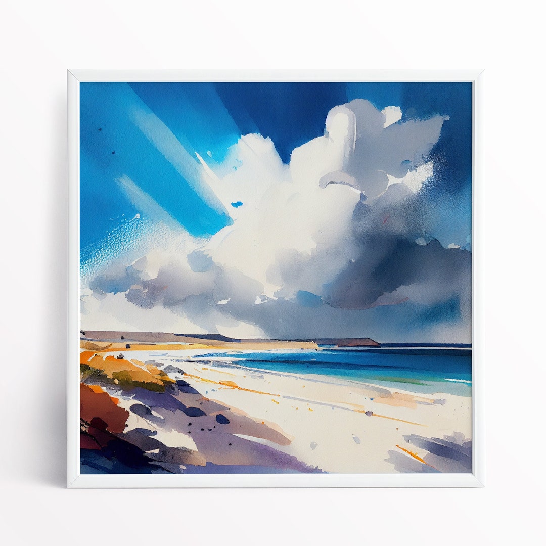 Cornwall Beach Abstract Landscape Seascape Print of the Cornish ...