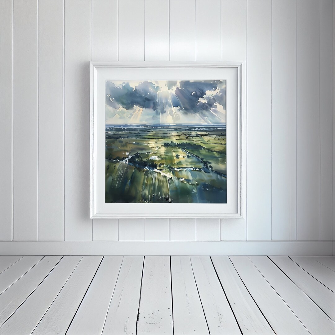 The Norfolk Broads Abstract Landscape Watercolour of the Norfolk Broads ...