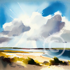 Cornwall Beach Abstract Landscape Seascape Print of the Cornish ...