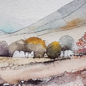 Scottish Abstract Landscape Painting - Canvas and Watercolour Paper ...