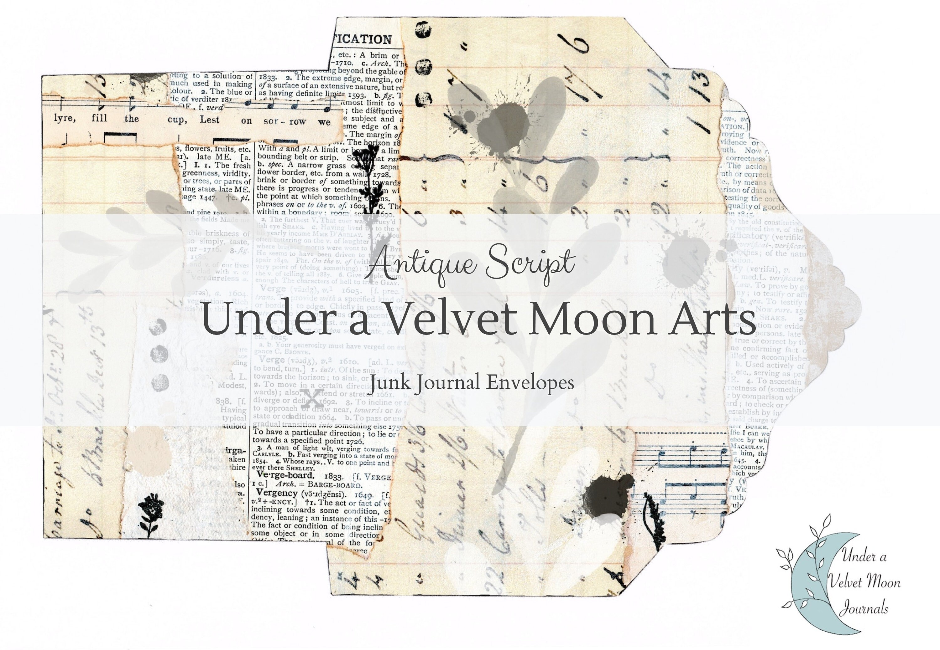 Printable Antique Script Make Your Own Junk Journal Envelope Digital ...